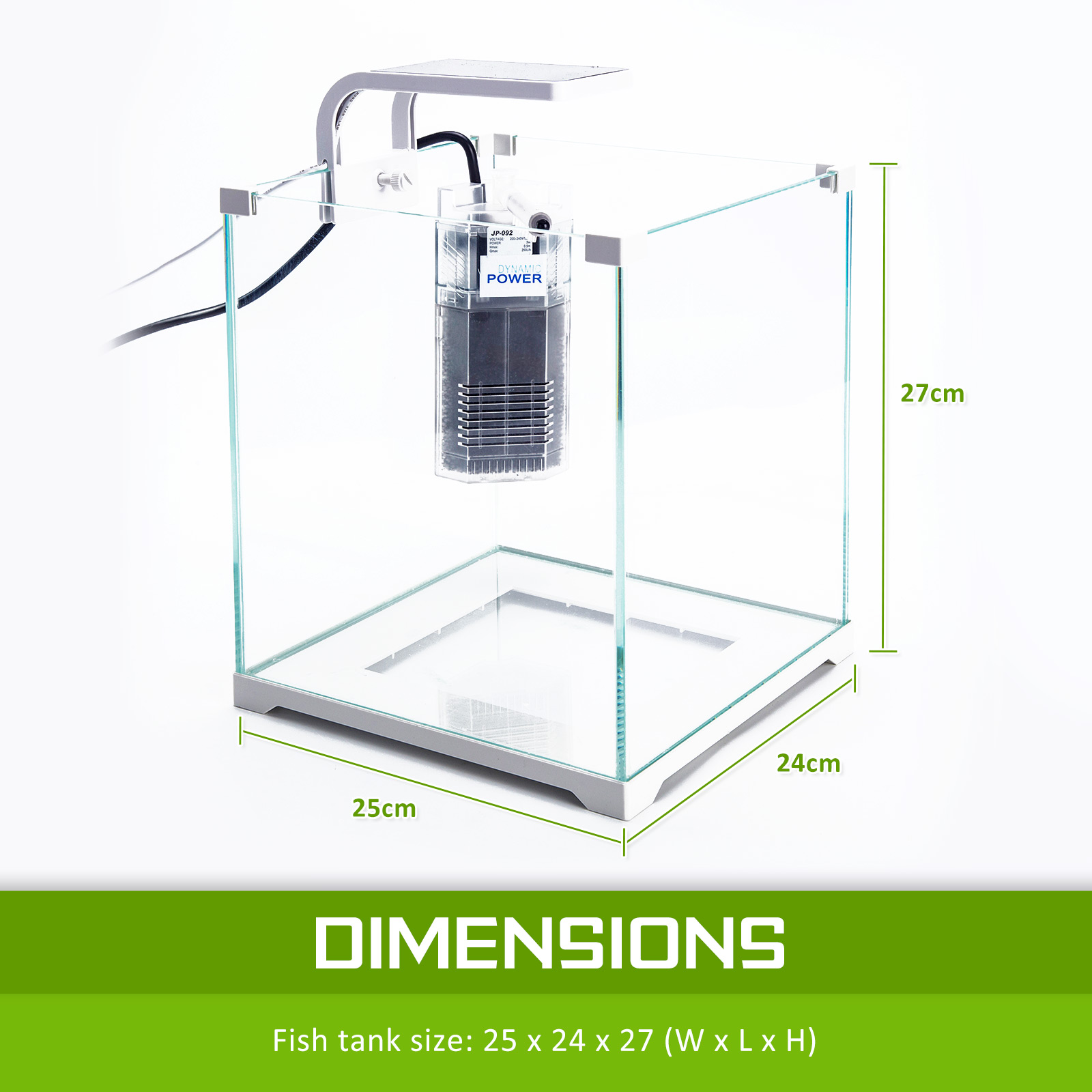 Aquarium Fish Tank Nano LED Light Complete Set Filter Pump 16L 30L 39L ...