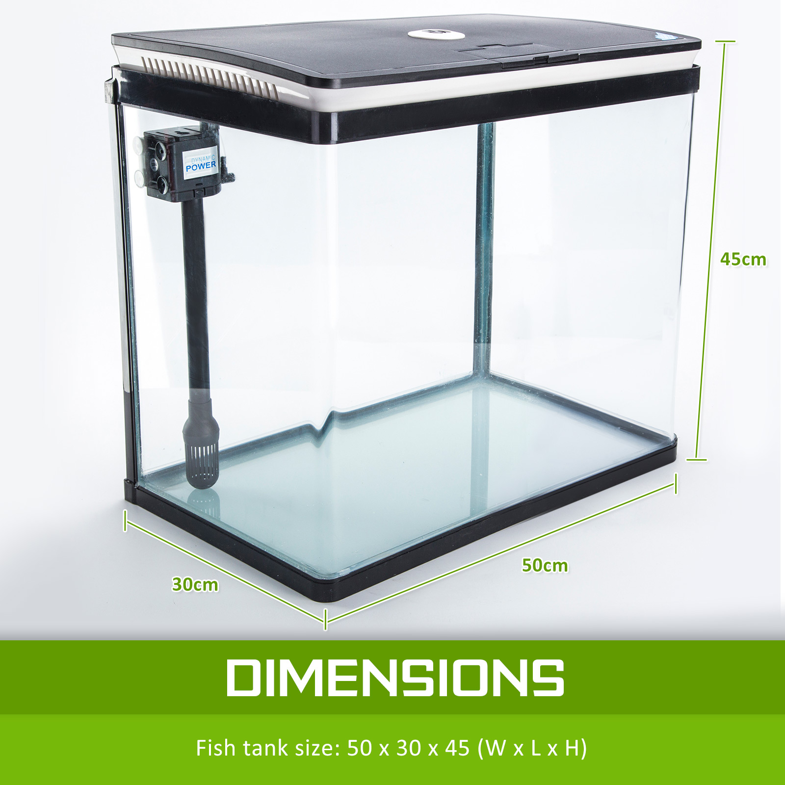 Aquarium Fish Tank Nano LED Light Complete Set Filter Pump 16L 30L 39L ...